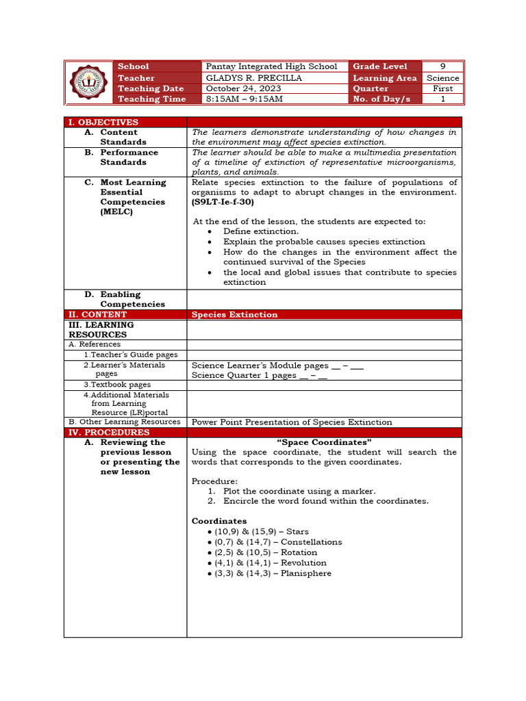 Q3 - Lesson Exemplar - Constellations - Glad | PDF | Stars | Astronomy