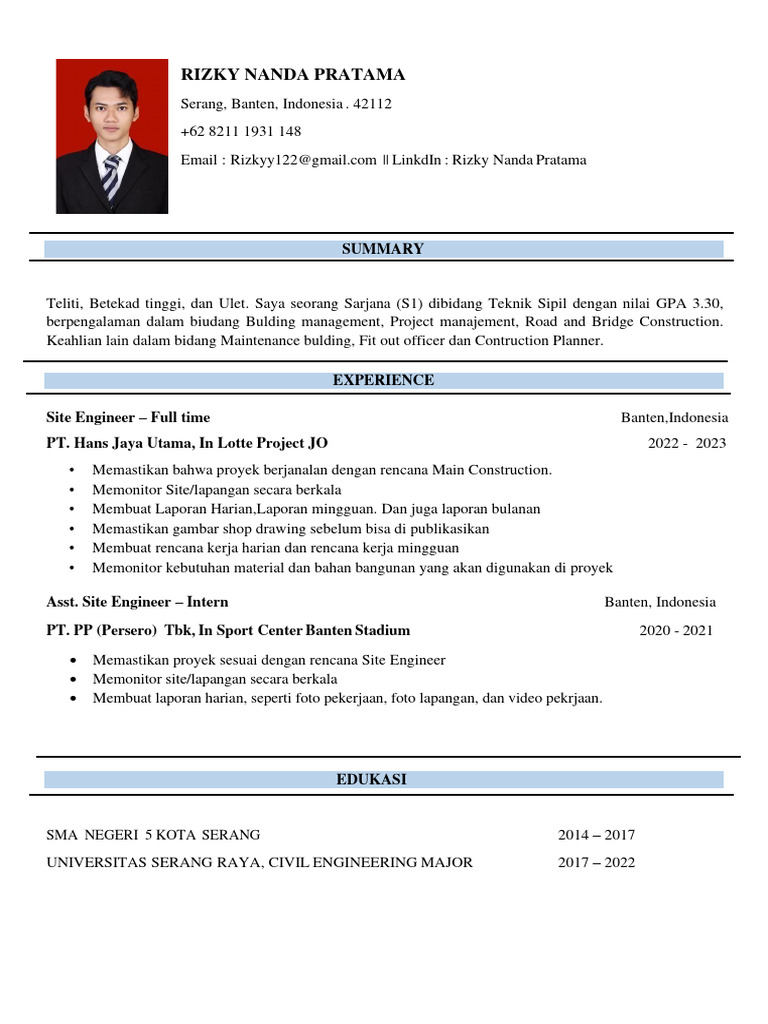 CV Rizky NaR | PDF
