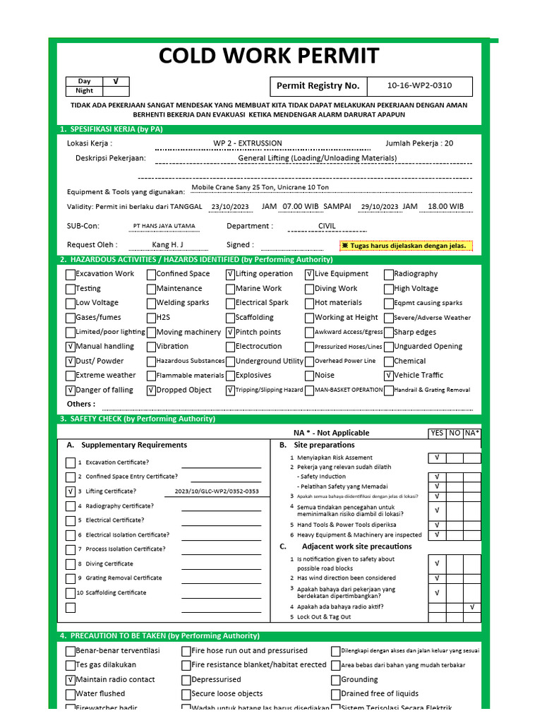 PTW 0 Certificate Forms WP 2 25-01 Okt 2023 Nopia Update | PDF ...
