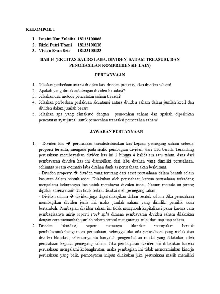 Soal Dan Jawaban BAB 14 | PDF