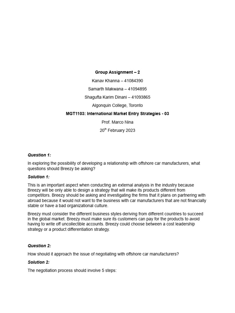 Group Assignment - 2 | PDF | Partnership | Debt