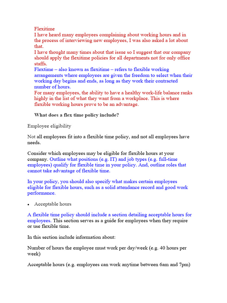 Flexitime | PDF | Employment | Employee Relations