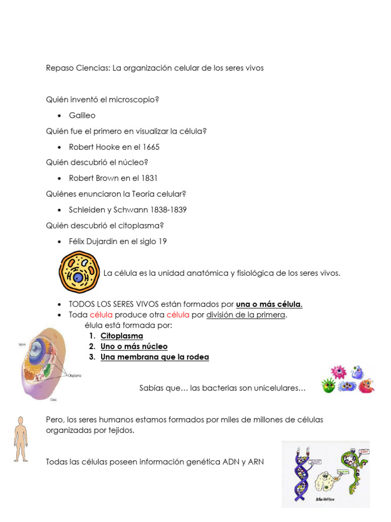 Repaso Ciencias Celula | PDF