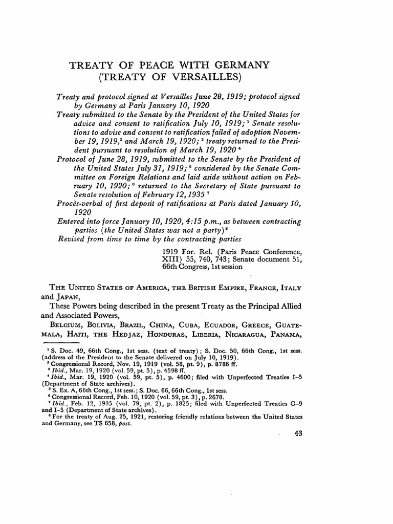 Treaty of Versailles-112018 | PDF