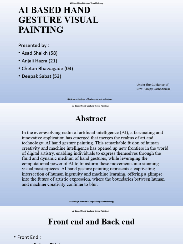 Ai Based Hand Gesture Visual - Painting - PPT (Group 13) | PDF