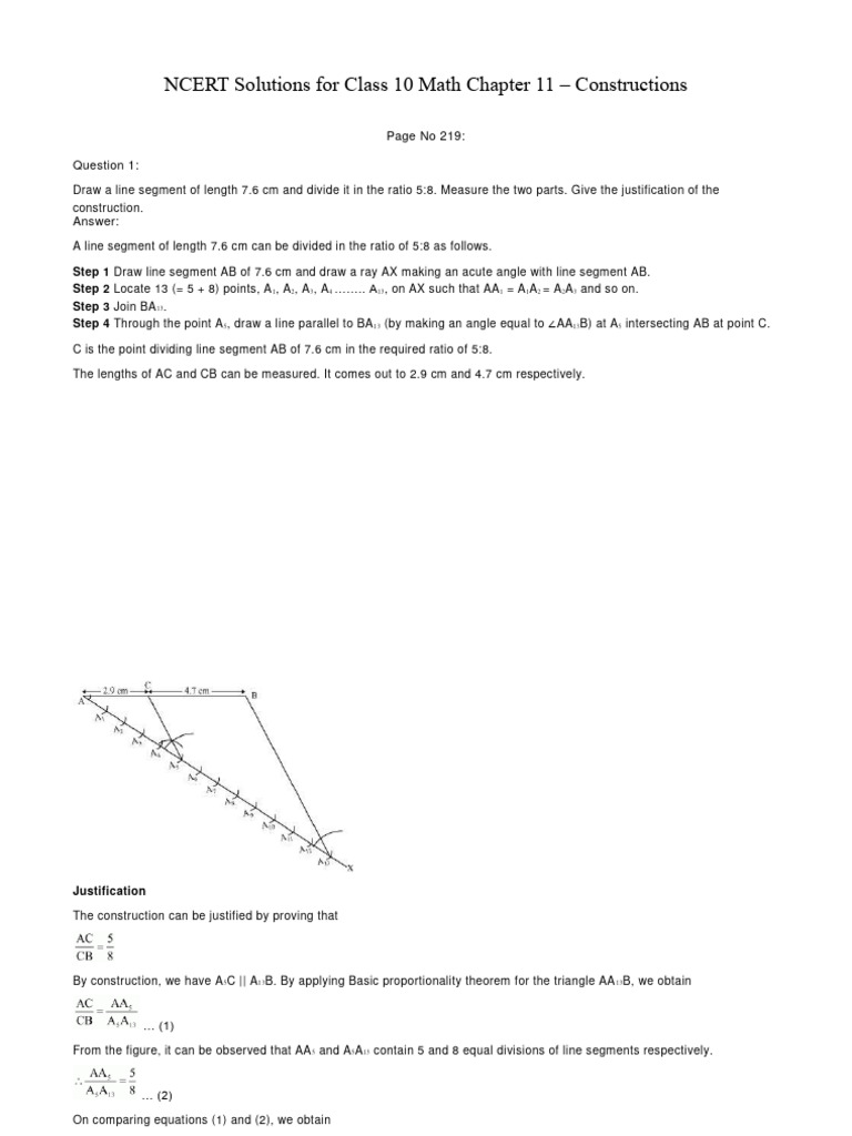 NCERT Solutions For Class 10 Math Chapter 11 | PDF