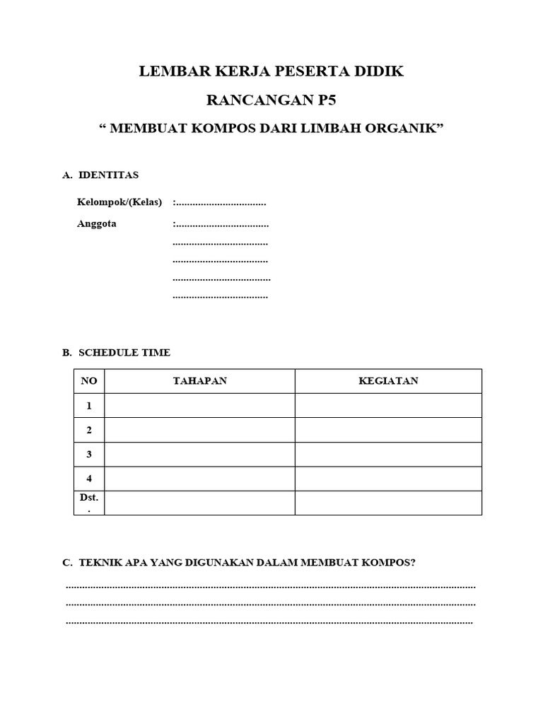 LKPD Rancangan P5 | PDF | Teknologi & Rekayasa
