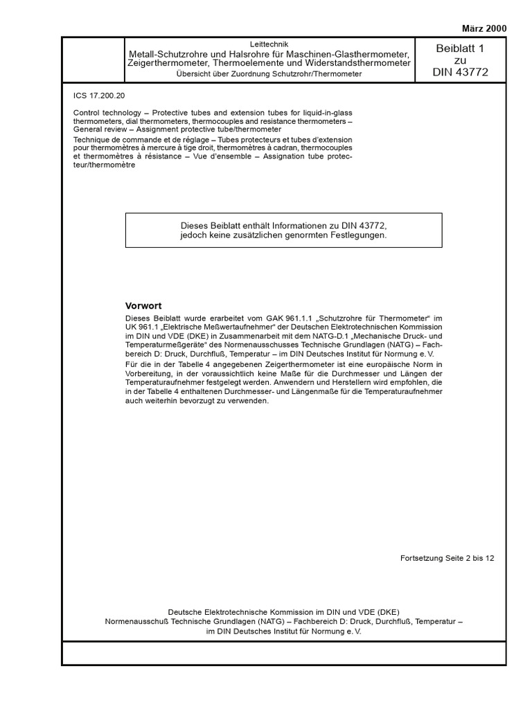 DIN 43772 Bei-1 2000-03 | PDF