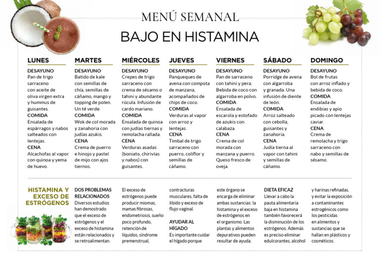 Menu Semanal Bajo en Histamina - d8729bc0 | Descargar gratis PDF ...