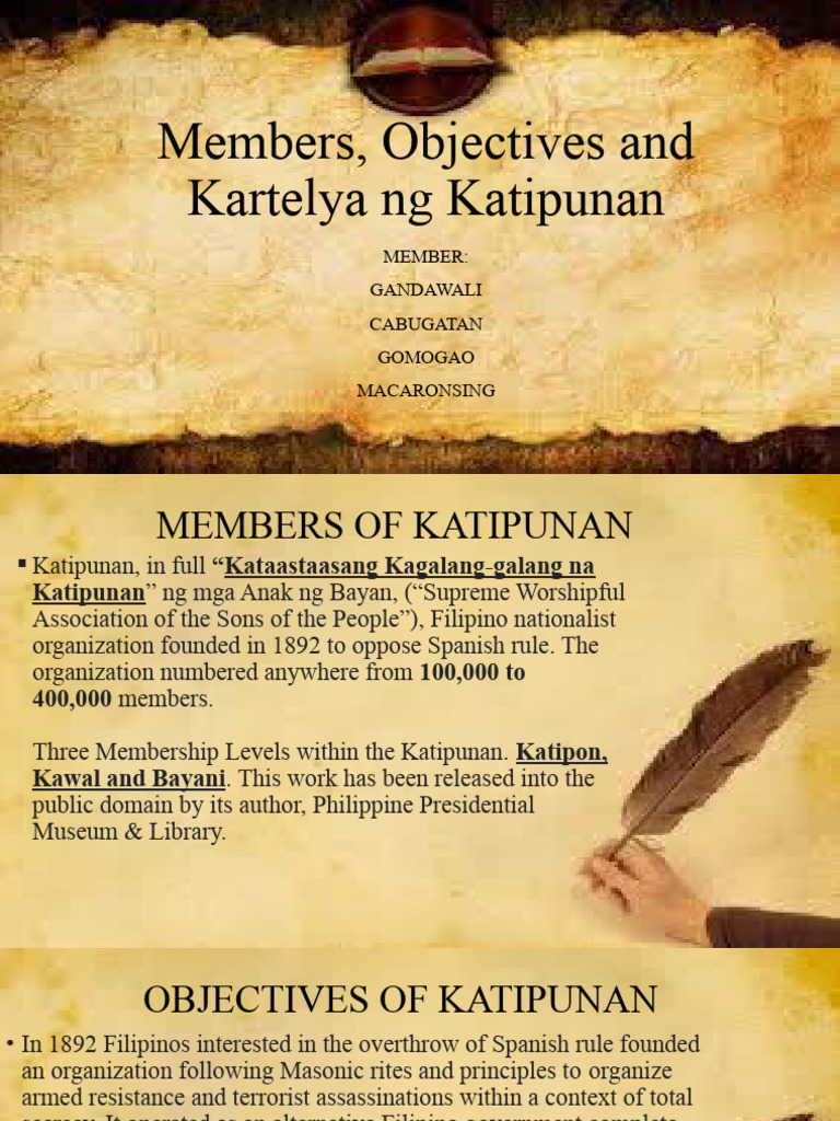 MembersObjectives and Kartelya NG Katipunan | PDF | Philippines