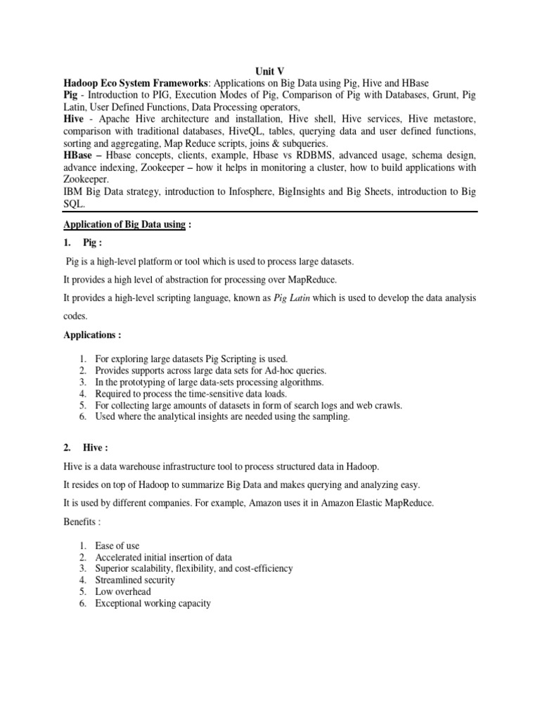 KCS 061 - Big Data - Unit V | PDF