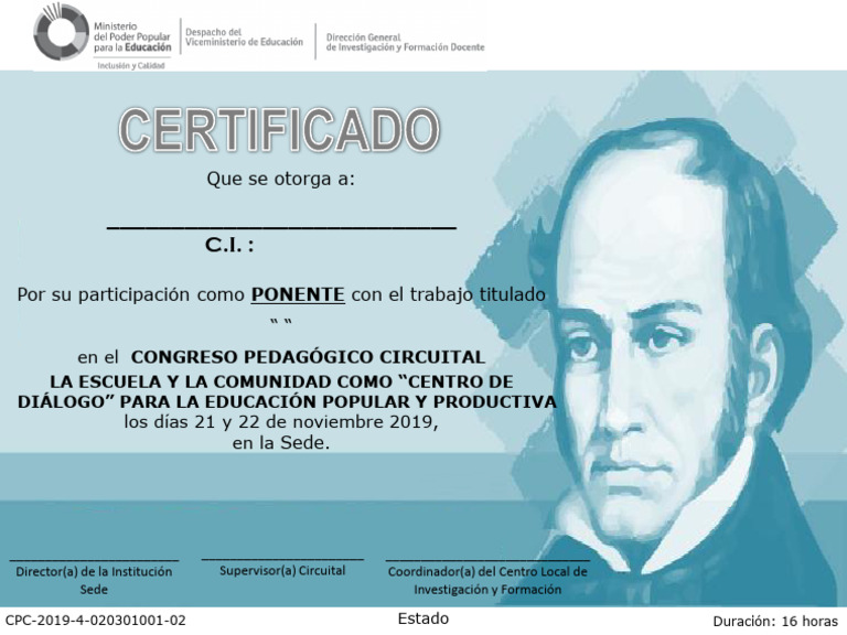 Modelo Certificado Ponente | PDF