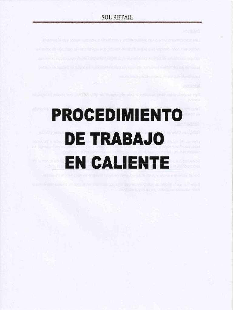 Procedimiento de Trabajo en Caliente | PDF