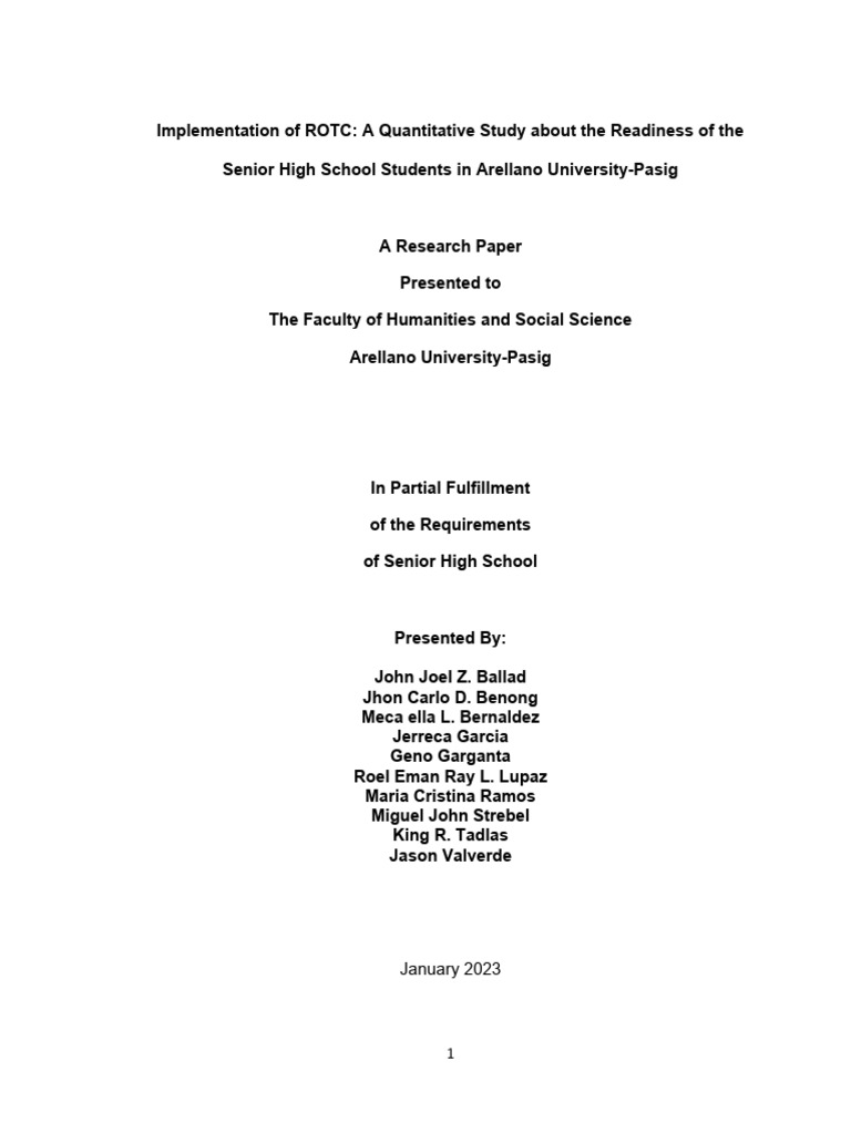 Implementation of Rotc | PDF