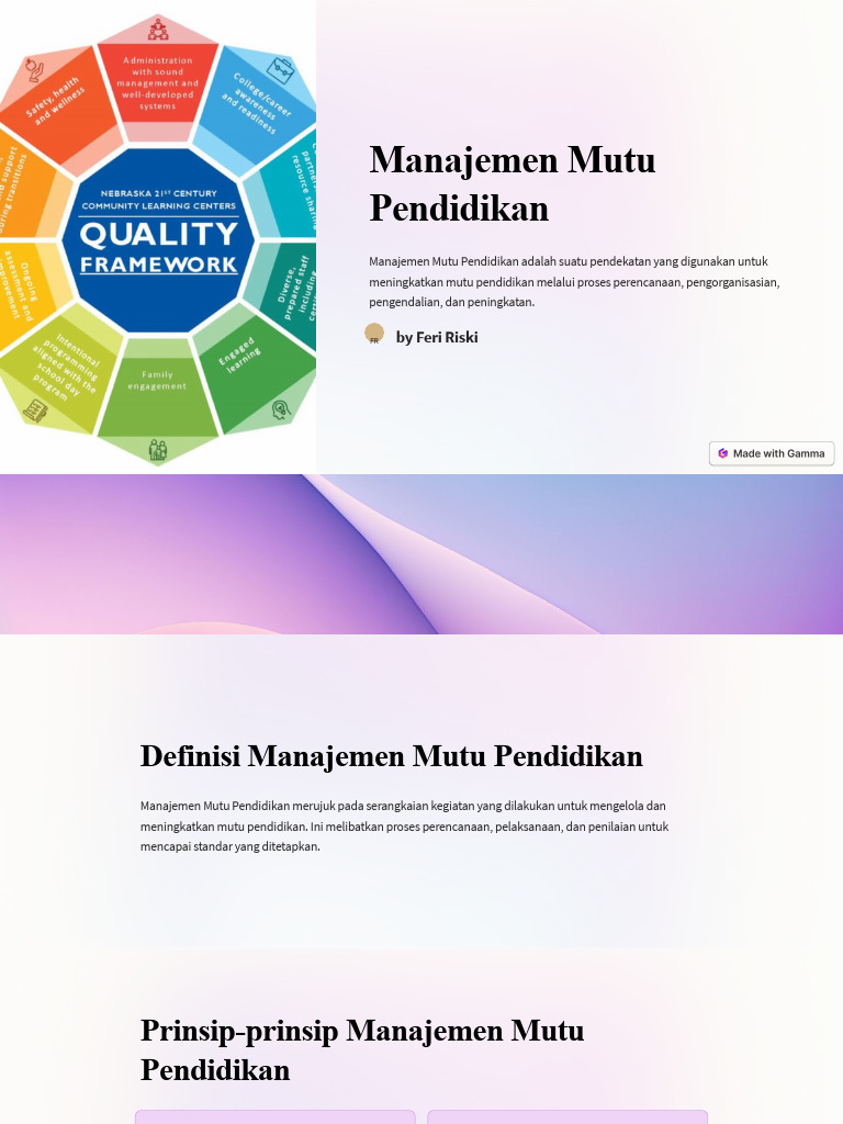 Manajemen Mutu Pendidikan | PDF | Bisnis | Pengembangan Diri