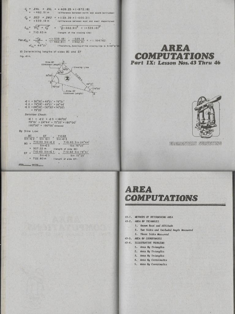 Elementary Surveying 7 Area Computations | PDF