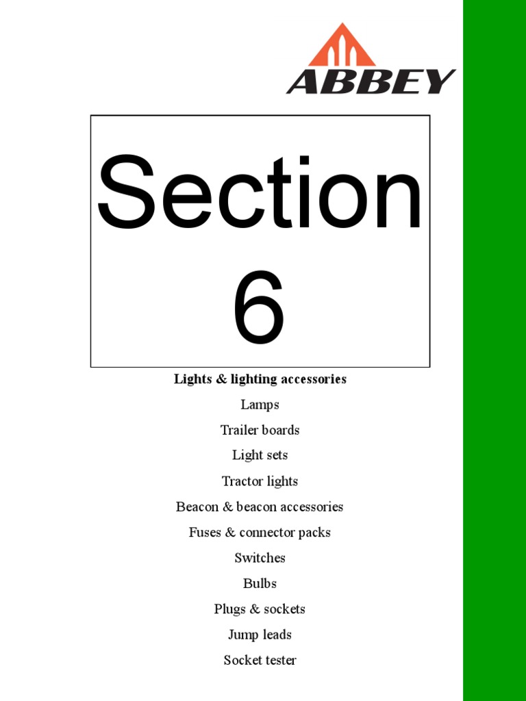 Breno Parts Catalogue: Lighting & Accessories | PDF | Electrical ...