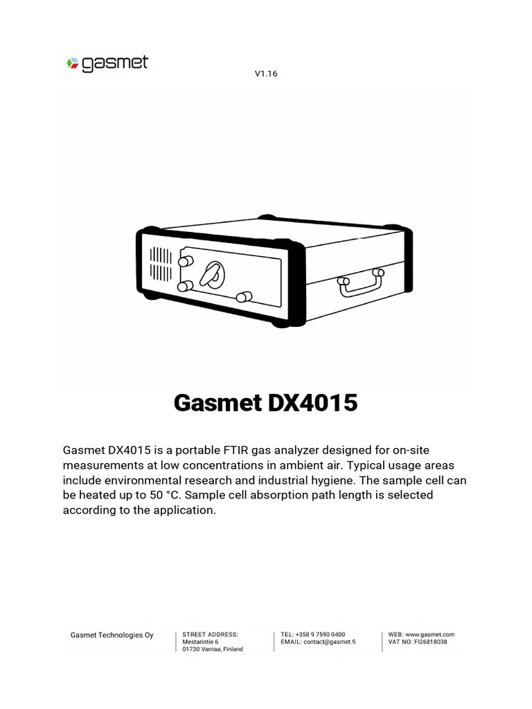 Gasmet DX4015 FTIR Analyzer Overview | PDF | Laboratory Techniques ...