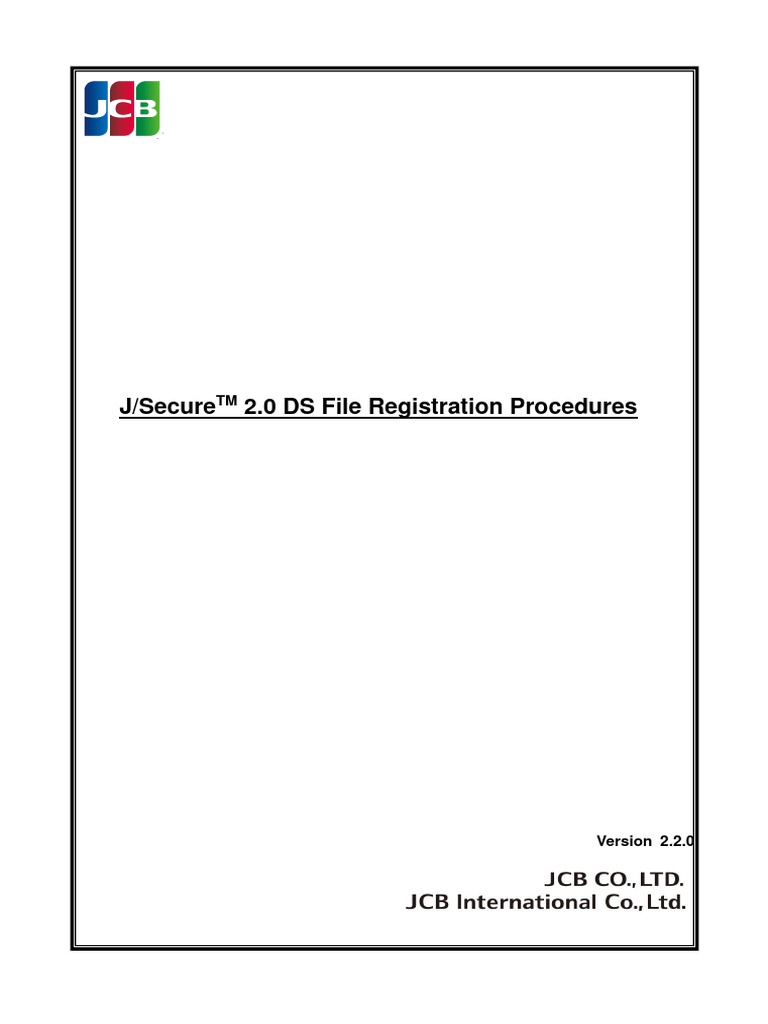 【J-Secure2.0】J-Secure2.0 DS File Registration Procedures - 2.2.0 | PDF ...