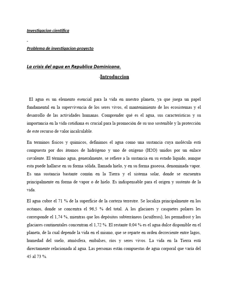 Crisis del Agua en República Dominicana | PDF