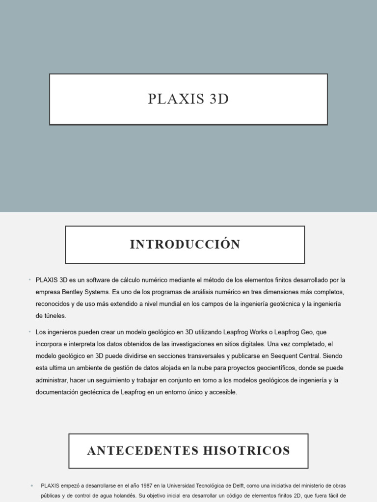 Plaxis 3D | PDF | Software | Ingeniería estructural