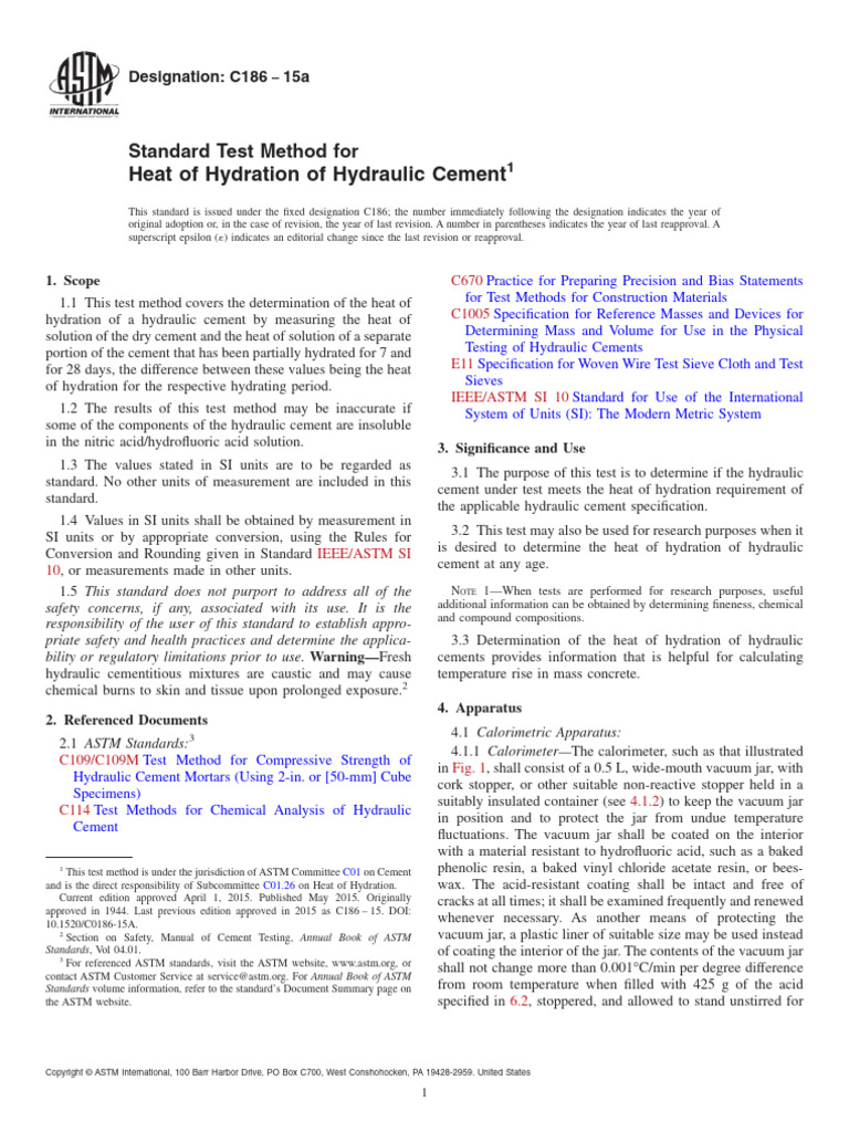 ASTM C186-15a | PDF
