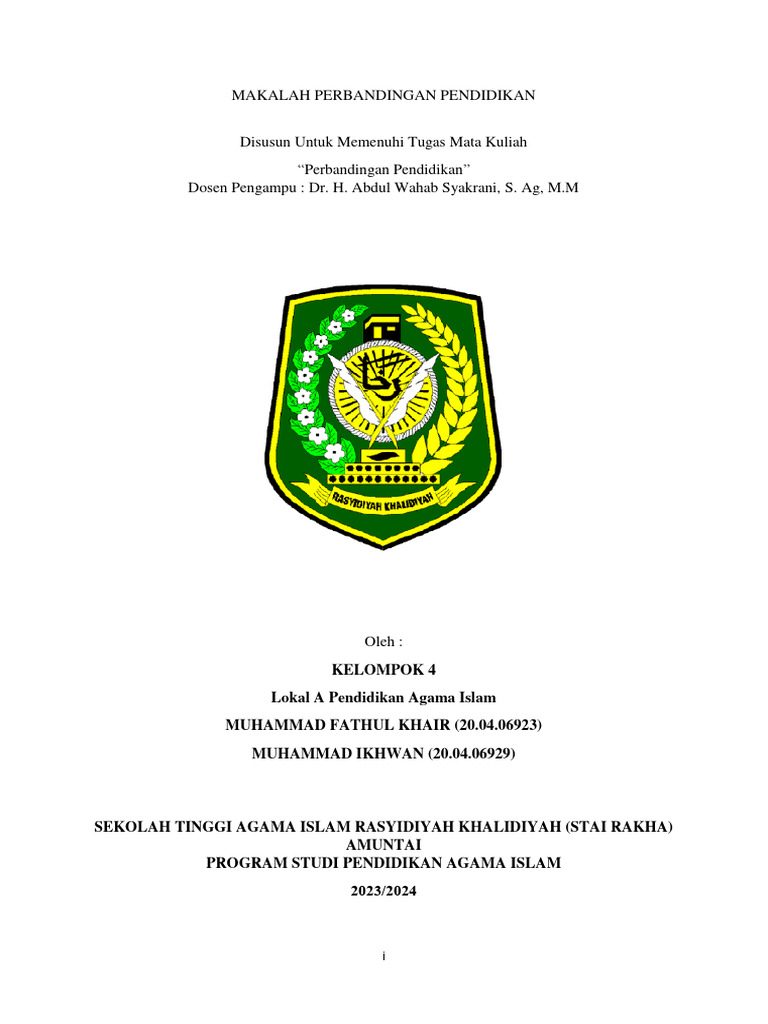 Makalah Perbandingan Pendidikan | PDF | Karier & Perkembangan | Ilmu Sosial