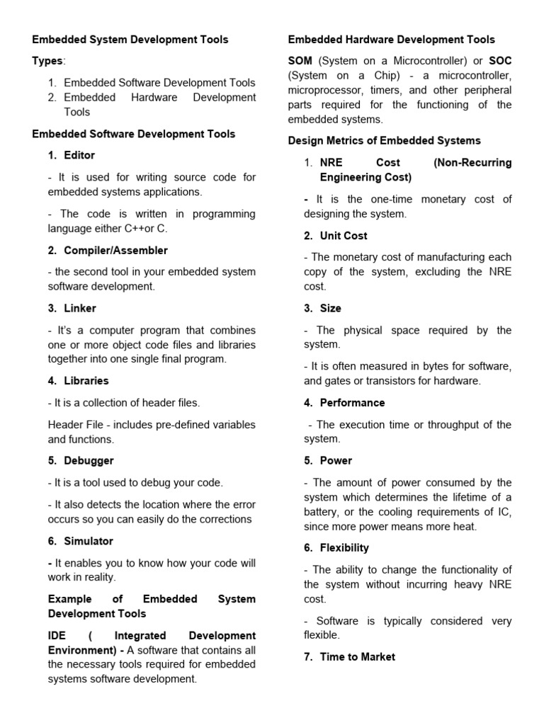 Embedded System Reviewer | PDF | Embedded System | Programming Embedded System Reviewer | PDF | Embedded System | Programming