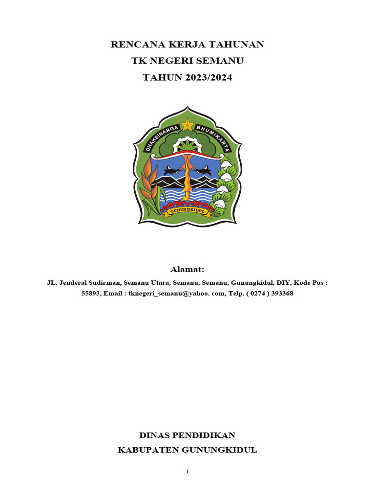 Program Kerja Tahunan TK | PDF | Karier & Perkembangan