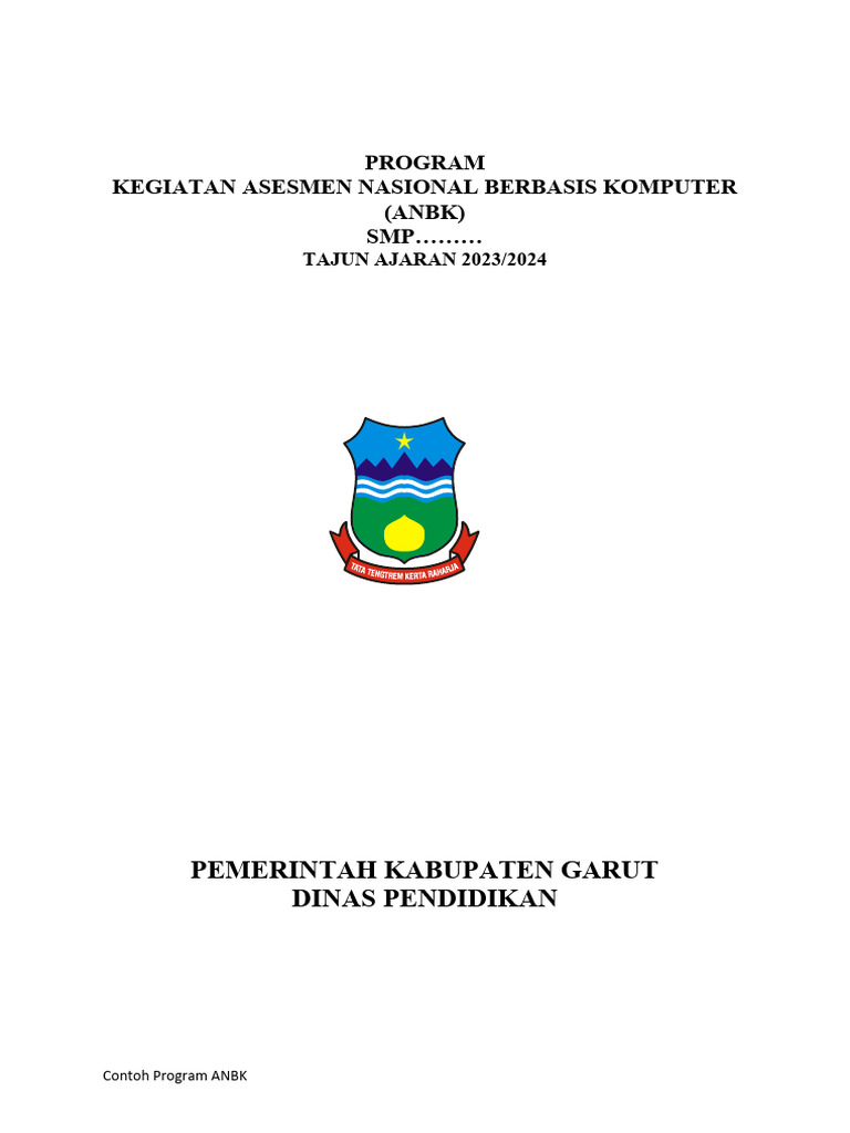 CONTOH Program Pelaksanaan ANBK 2023 | PDF