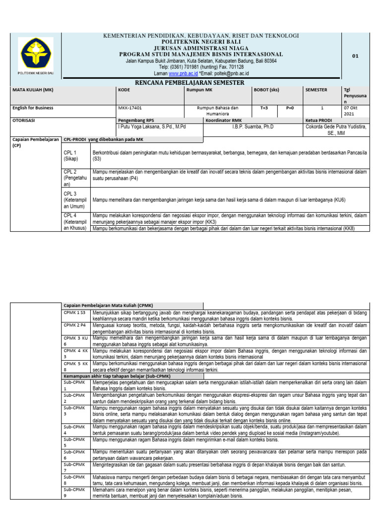 RPS-English For Business | PDF