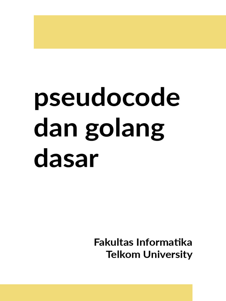 Pseudocode Dan Golang Dasar | PDF