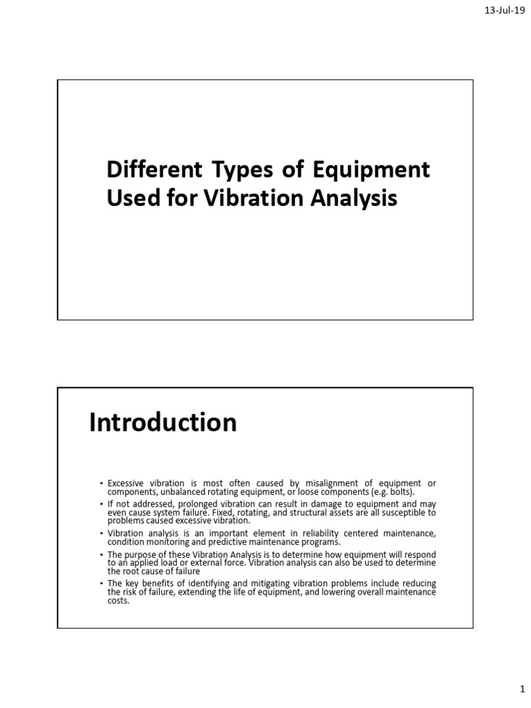 6 - Types of Equipment For Vibrational Analysis | PDF