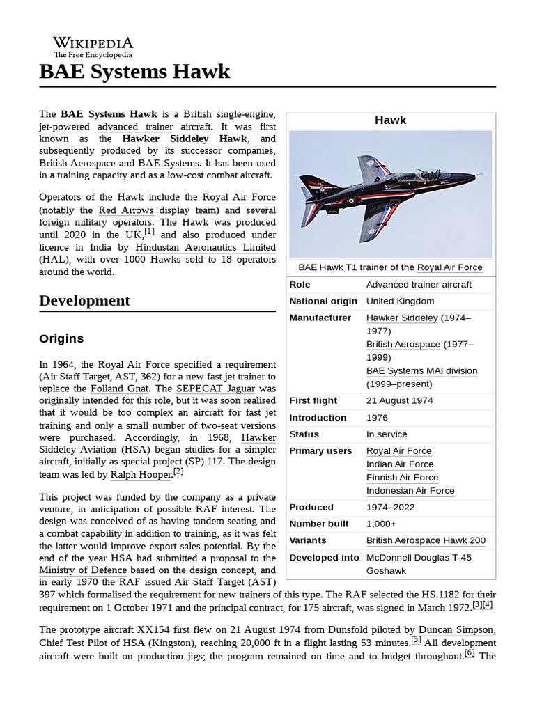 BAE Systems Hawk | PDF | Transport | Aviation