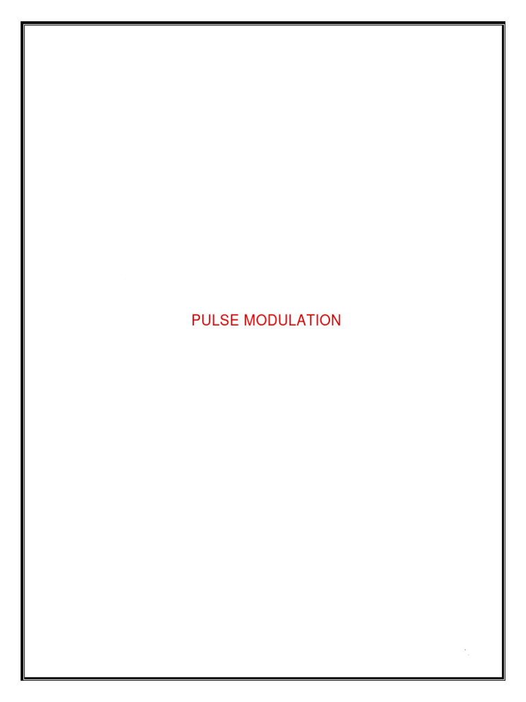 Pulse - Modulation Introduction and Advantages Applications | PDF ...