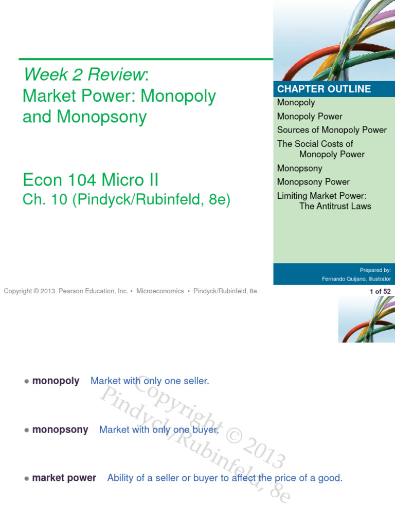 Week 2 Review - Monopoly, Monopsony E104 | PDF | Monopoly | Demand Week 2 Review - Monopoly, Monopsony E104 | PDF | Monopoly | Demand