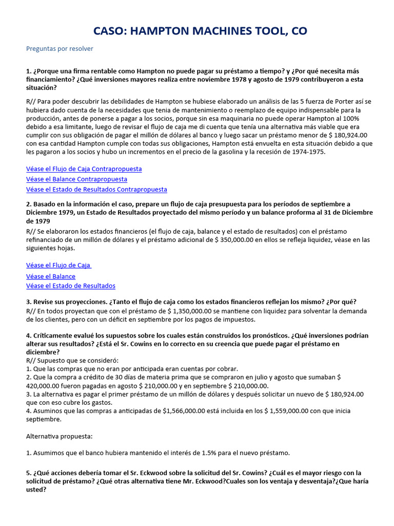 Caso Hampton | PDF | Compartir (Finanzas) | Bancos