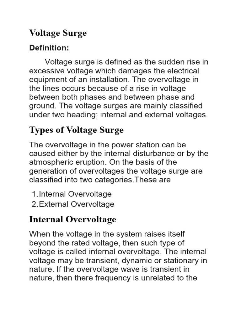 Voltage Surge | PDF
