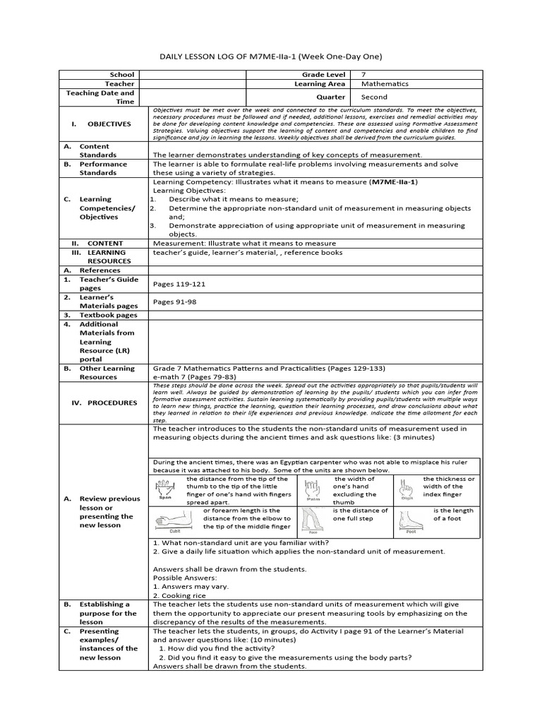 Lesson Plan Grade 7 Q2 | PDF