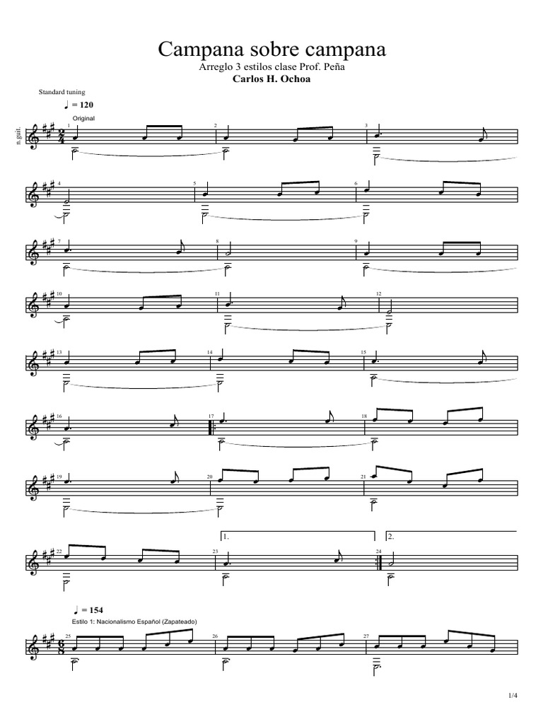 Campana sobre Campana Arrangements | PDF | Celtic Musical Instruments ...