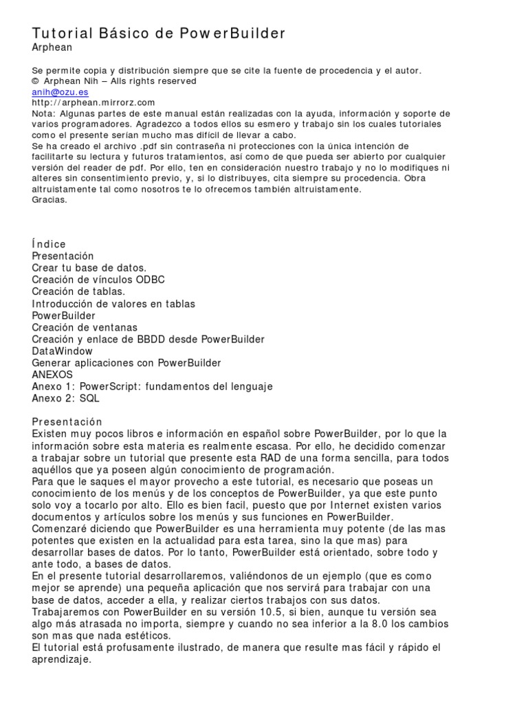 Tutorial de Power Builder | PDF