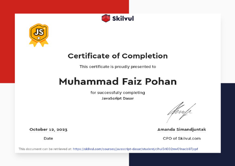 Skilvul-SkilBadge-JavaScript Dasar | PDF