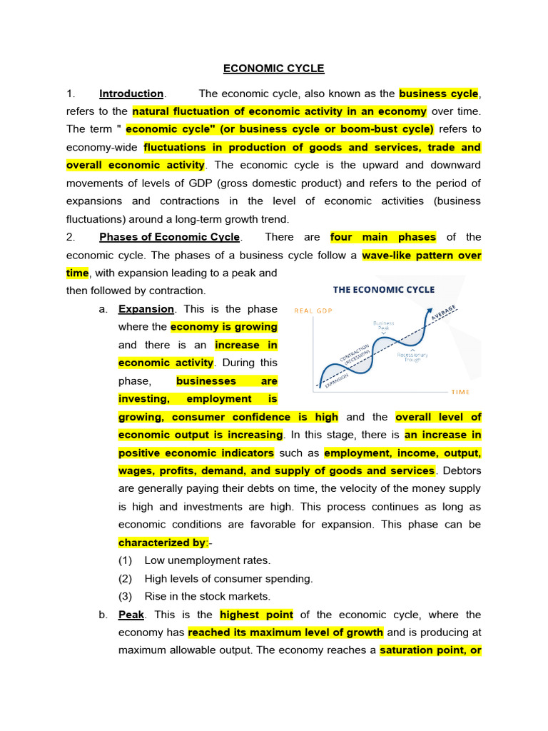 Economic Cycle | PDF | Business Cycle | Recession