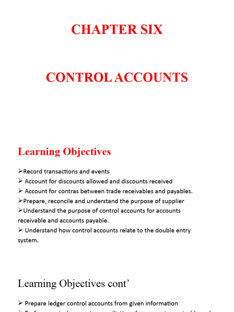 Understanding Control Accounts in Accounting | PDF | Debits And Credits ...