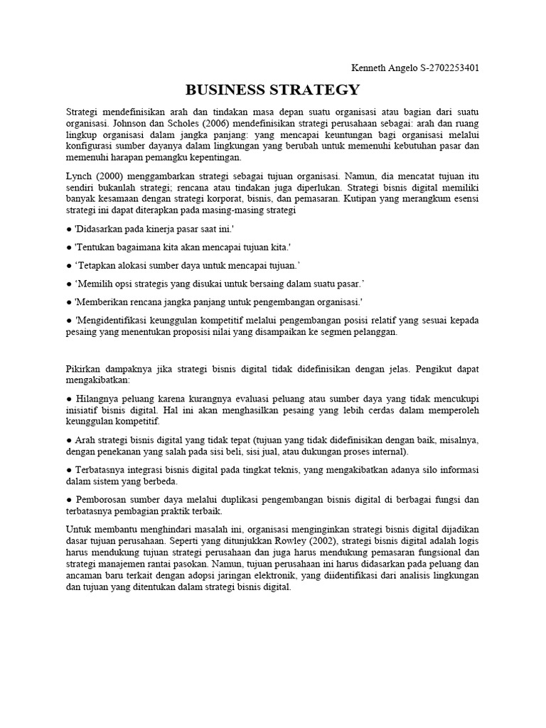 Business Strategy | PDF