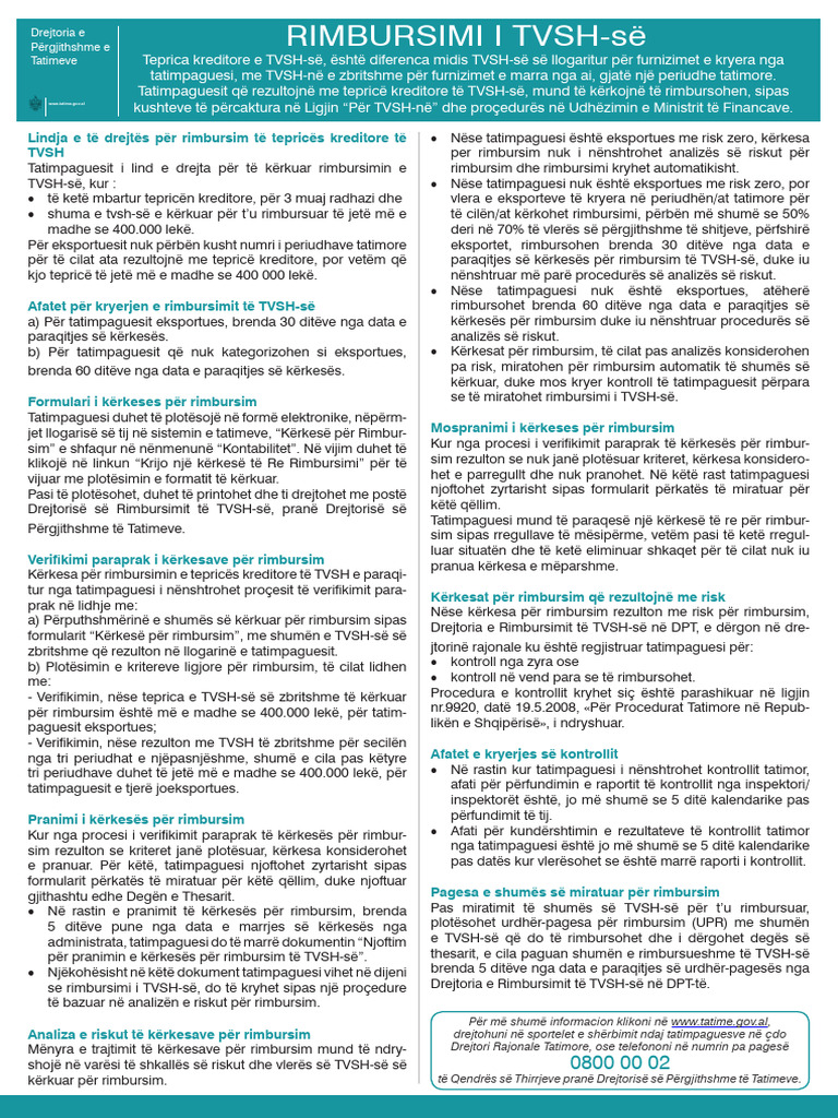 Rimbursimi I TVSH-së | PDF
