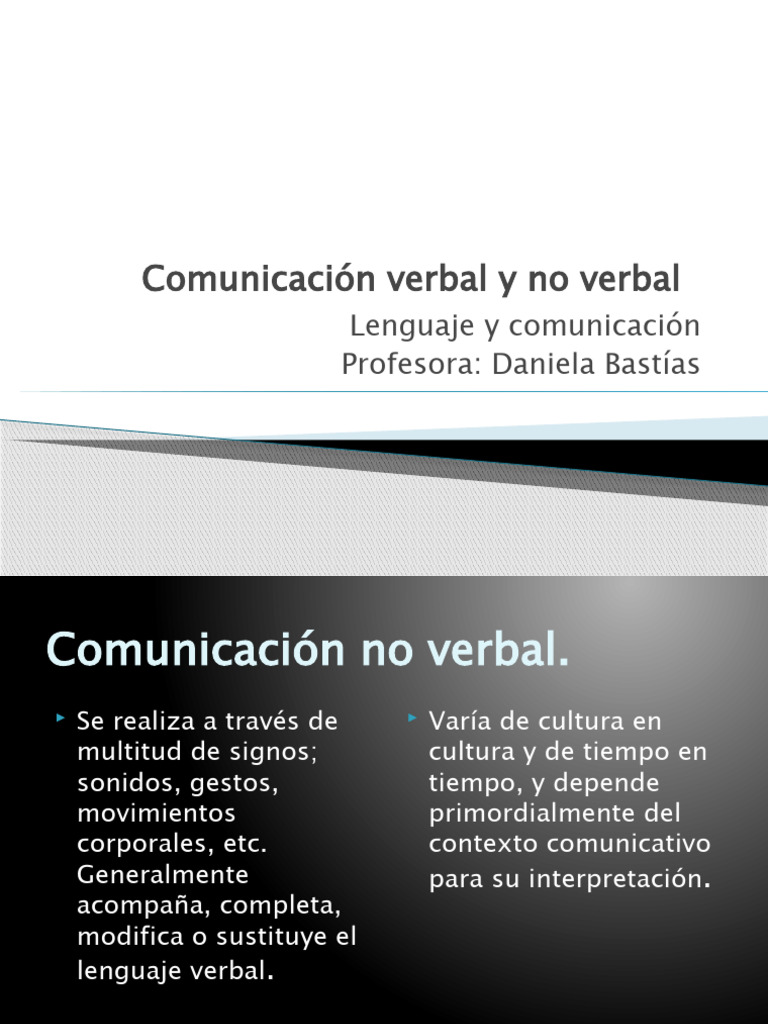 Comunicación verbal y no verbal | PDF