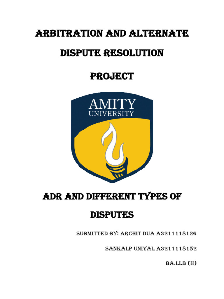 Adr Project - A3211118126 - A3211118152 | PDF | Alternative Dispute ...