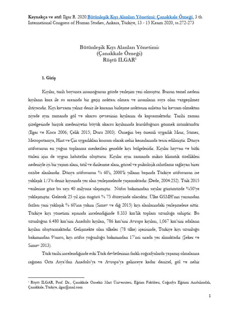 Butunlesik Kiyi Alanlari Yonetimi | PDF