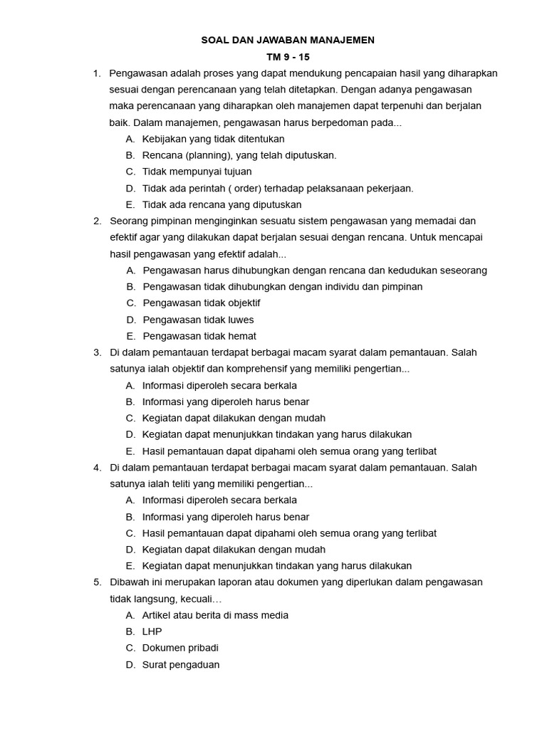 Soal TM 9-15 | PDF